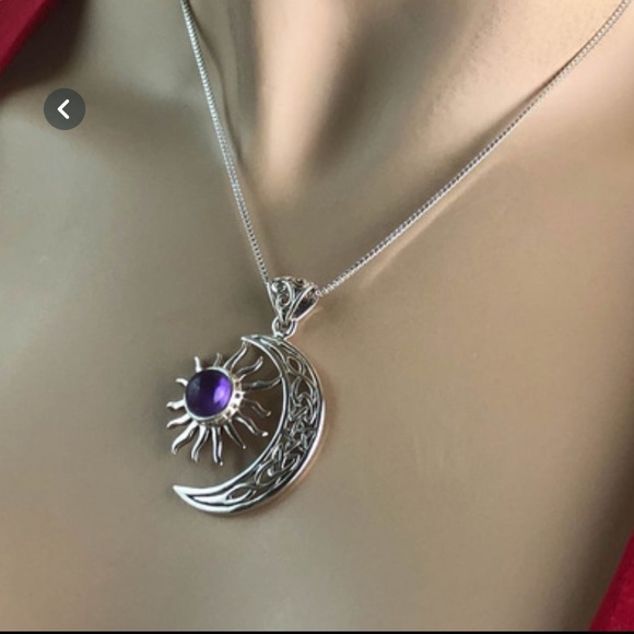 Jewelry | New Silver Sun Moon Celtic Necklace | Poshmark